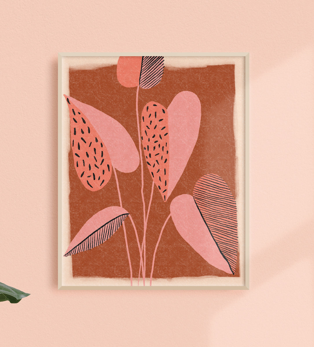 Pink Monstera 8x10 Art Print – black lab studio